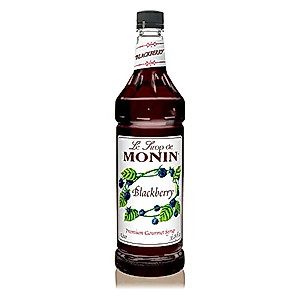 Monin - Blackberry Syrup, Delicious Berry Flavored Syrup, Cocktail Syrup, Authentic Flavor Drink Mix, Simple Syrup for Iced Tea, Lemonade, Cocktails, & More, Clean Label, Gluten-Free (1 Liter)