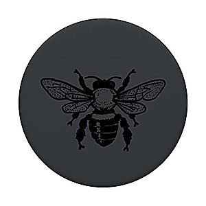 Black Bee Honeybee On Dark Gray PopSockets Swappable PopGrip