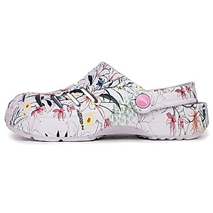 Nautica Women's Clogs - Athletic Sports Sandal - Water Shoes Slip-On With Adjustable Back Strap With Open Slits - Beach Sports Summer Shoe-River Edge-Lily Print-10