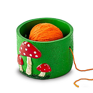 Mushroom Yarn Bowl for Crocheting Green Crochet Bowls for Yarn Red Docor Crochet Bowl Knitting Bowl
