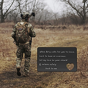 ENSIANTH Military Wallet Card When Duty Calls for You to Leave Wallet Card Deployment Gift for Army, Navy,Air Force,Coast Guard (Black Card)