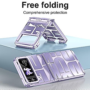 Cell Phone Case Ultra-Thin Lightweight Case Compatible with Samsung Galaxy Z Flip 3 with Hinge+Camera Lens Protector Shockproof Full Protective Rugged Cover (Electroplating) with Hard Protective Body