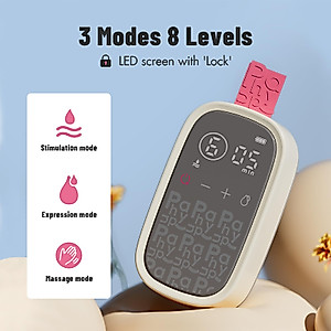 Phanpy E-Rosy Ultra-Light Wearable Hands Free Breast Pump, 3 Modes 8 Levels, High Performance Touch Screen with Lock Screen 40db Low Noise, 24 mm Flange and 20mm Insert Included