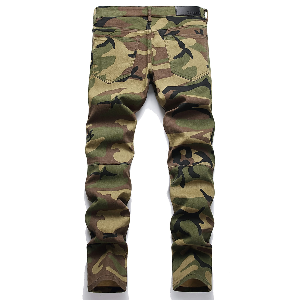 AITITIA Men's Ripped Camouflage Slim Fit Stretch Jeans (42, 6614 Camouflage)