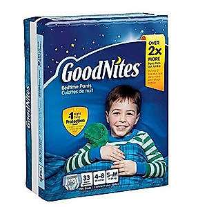 GoodNites Bedtime Pants Bedwetting Underwear for Boys, S-M 33 Count