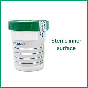 McKesson Specimen Container, Sterile, Screw Cap, Leak-Resistant, 120 mL, 100 Count
