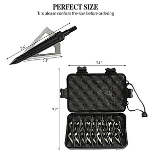 Aiskaer 18 Pack Hunting Broadheads,Arrow Heads Hunting,10 Blades Archery Broadheads Archery Arrows Hunting Points Metal Tips for Compound Bow and Traditional Bow