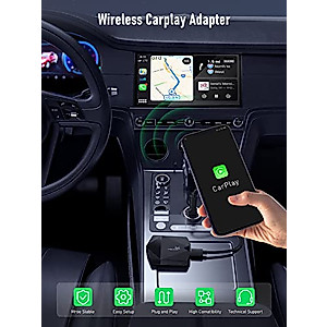 Wireless CarPlay Adapter for iPhone, YEHUA 5.8GHz Wireless CarPlay Dongle for Factory Wired CarPlay Cars