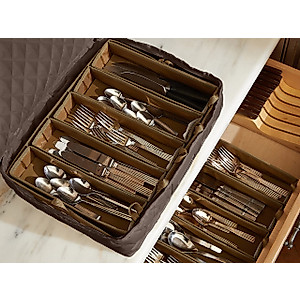Covermates Flatware Storage - Washable and Stain Resistant, ID Window, Kitchen Storage-Bronze