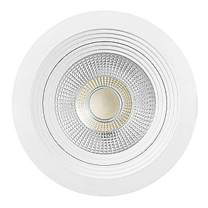 5" LED Integrated Ridged Spot Baffle Round Trim Recessed Lighting Kit 4-Pack, 9 Watts, Energy Star, CEC Title 24 Compliant, IC Rated, Dimmable, White, 5.25" Hole Size,91338