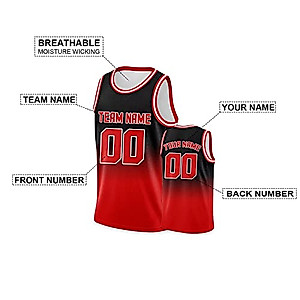 Custom College Basketball Jersey Personanlized University Sports Uniform Team Name Number for Youth Men Red Black