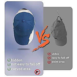 10 Pack Hat Rack, Hat Hanger and Hook, No Drilling and Wall Storage - Hat Holder Fits Baseball Caps and Hat of All Size - Easy to Install Hat Rack Wall Mount,Hat Holder Organizer for Bedroom - Black