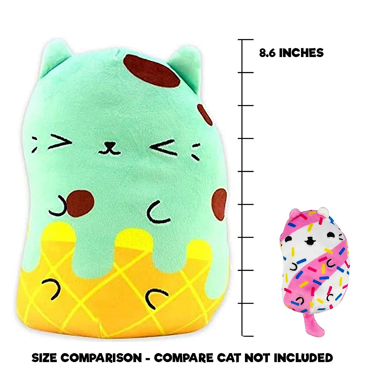 Cats vs Pickles - Jumbo - Mint Chippie - 8.6" Super Soft and Squishy Stuffed Bean-Filled Plushies - are You Team Cat or Team Pickle? Collect Them All!