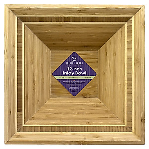 Totally Bamboo 12" Square Inlay Bamboo Bowl