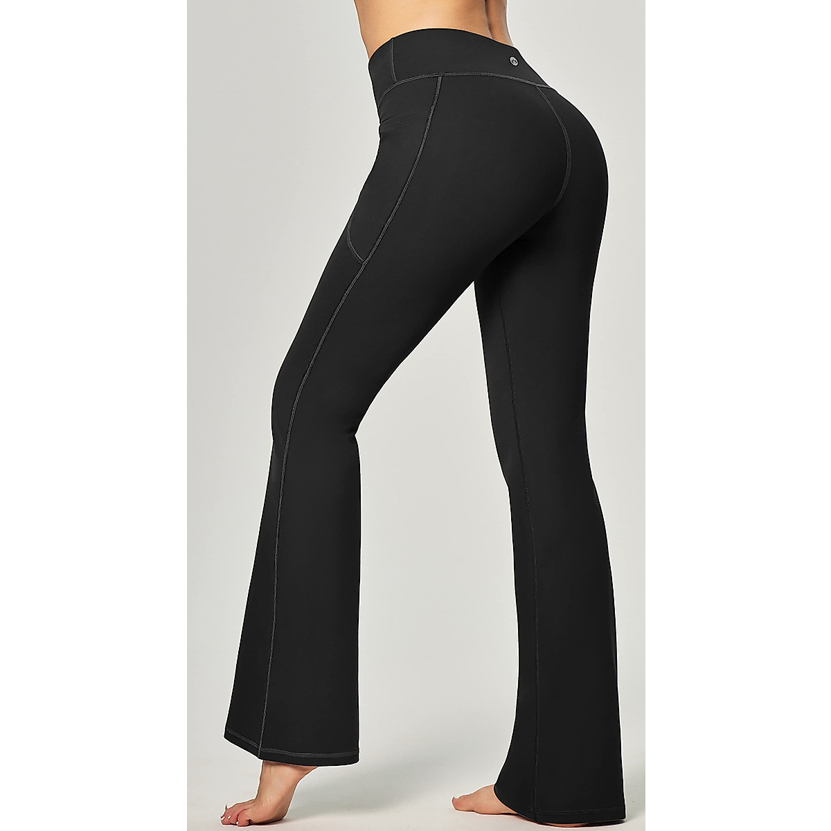 Heathyoga Women's Yoga Pants with Pockets for Women Bootcut Wide Leg Pants for Women High Waisted Workout Pants Black