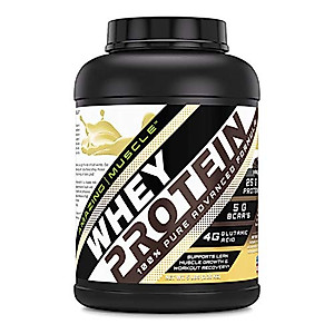 Amazing Muscle 100% Whey Protein Powder *Advanced Formula with Whey Protein Isolate as a Primary Ingredient Along with Ultra Filtered Whey Protein Concentrate (Vanilla, 5 lb)