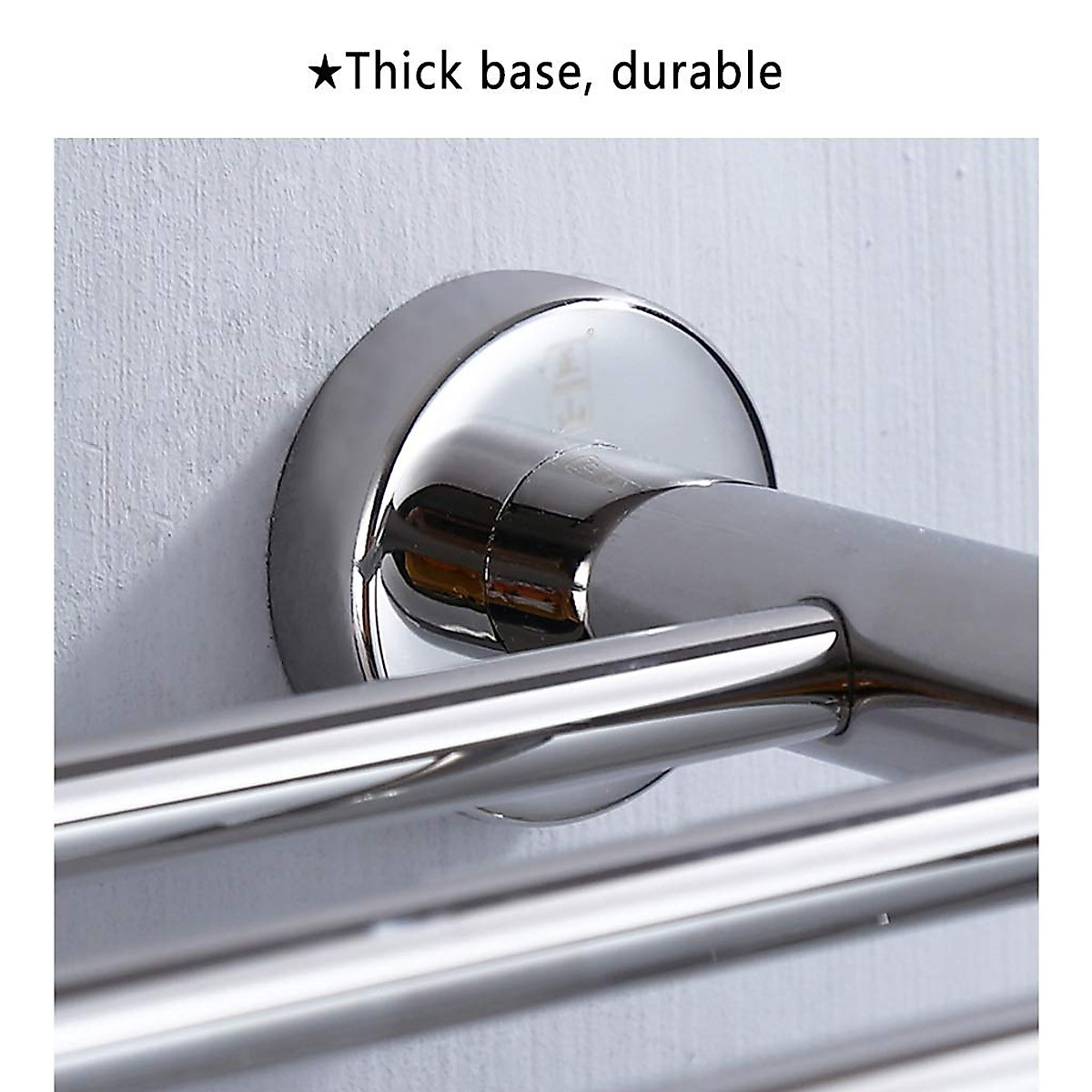 GLJ Floating Shelves Stainless Steel Drain Storage Rack, Bathroom Shower Shelf, Wall-Mounted Kitchen Spice Rack, with Towel Bar