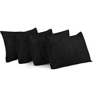 Utopia Bedding Queen Pillow Cases - Pack of 4 - Envelope Closure - Soft Brushed Microfiber Fabric - Shrinkage and Fade Resistant Pillow Covers Queen Size 20 X 30 Inches (Black)