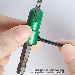 KOWOOD Pro Countersink Drill Bit Set #4, 6, 8, 10, 12, 5-Piece for Wood,High Speed Steel Woodworking Carpentry Reamer with 1 Free Hex Key Wrench