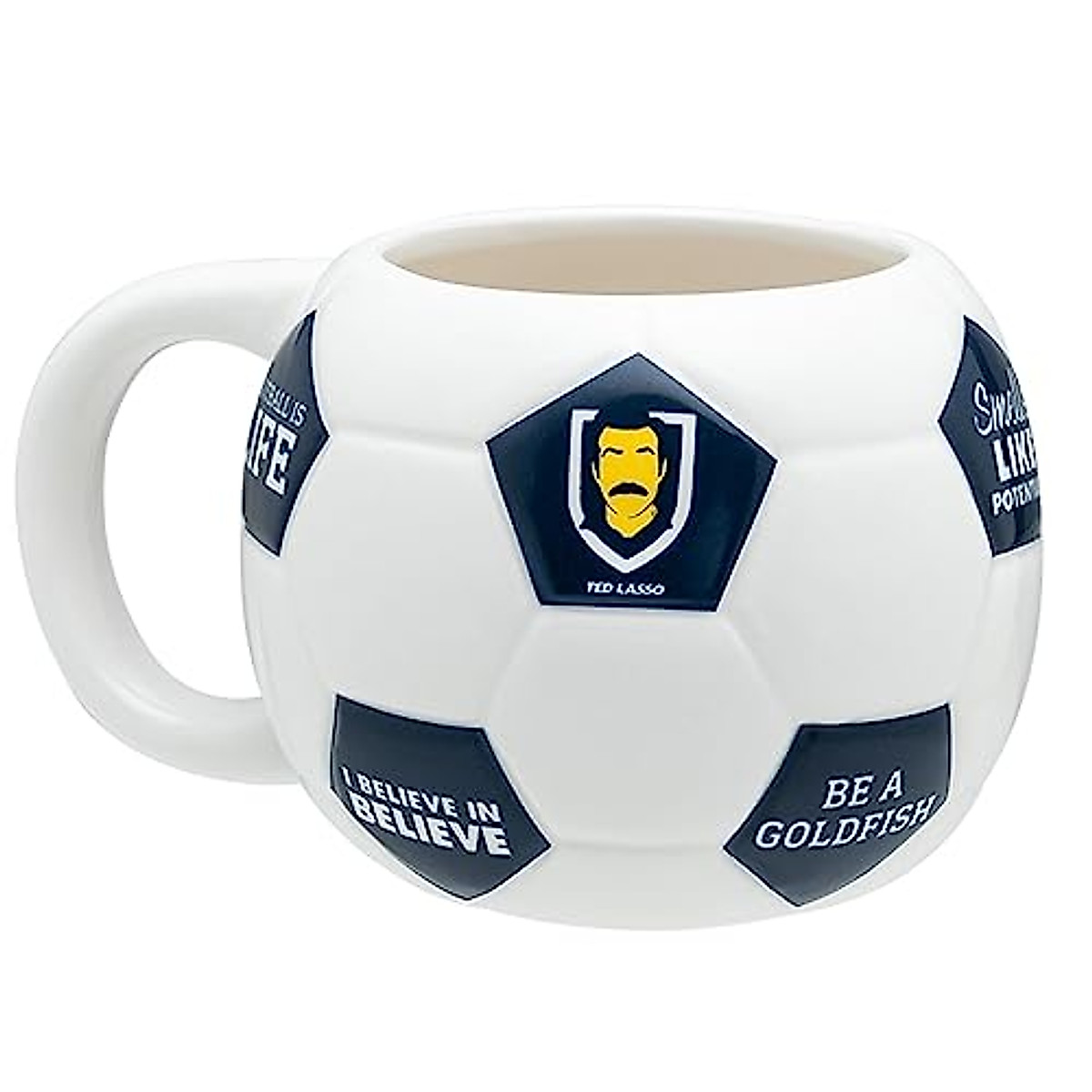 Paladone Ted Lasso Football Shaped Mug | Officially Licensed Ted Lasso Merchandise Fútbol or Soccer Coffee Mug