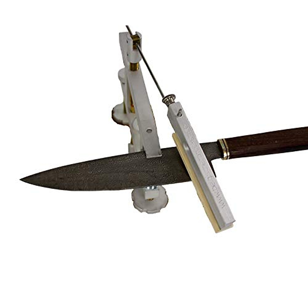 BELGISCHER BROCKEN Dorolist sharpening guide I Yellow Belgian Whestone 8000-10000 on aluminum support I format 3,94 x0,67x0,24in I knife sharpener compatible with Lansky-EZE Lap grinding system