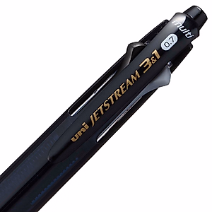 Uni Jetstream Multi Pen 0.7mm Ballpoint Pen and 0.5mm Mechanical Pencil, Black Transparent Body (MSXE460007T24)