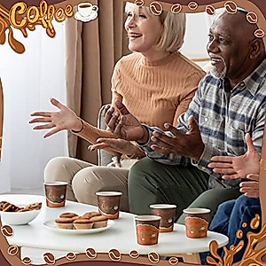 Funtery 200 Pieces Disposable Espresso Coffee Cups 3 oz Disposable Coffee Cups Small Paper Cups 3 oz Cups for Coffee Tea Cocoa Juice Mini Disposable Paper Cups for Cafes Offices and Home