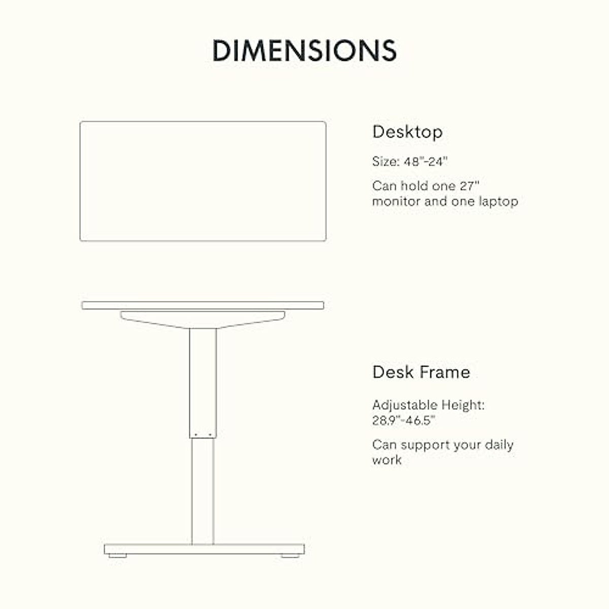 FLEXISPOT EN1 One Piece Standing Desk, 48 x 24 Inches Height Adjustable Desk Electric Stand up Desk Home Office Table for Computer Laptop (White Frame + Maple Desktop)