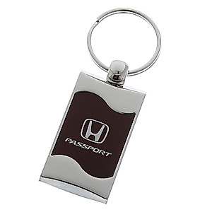 Au-TOMOTIVE GOLD Spun Brushed Metal Key Chain for Honda Passport (Burgundy)