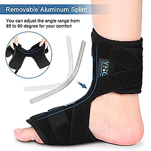 Planters Night Braces, Night Splint Plantar Fasciitis, Night Splint Feet, Night Splint Achilles Tendonitis, Adjustable Plantar Fasciitis Dorsal Night and Day Splint with Spiky Massage Ball