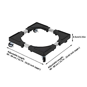 LinaLife Adjustable Washing Machine Base Fridge Undercarriage Stand Bracket 23" Multi-functional Movable Furniture Dolly Roller Mobile Base 4 Swivel Wheels for Drier, refrigerator stand
