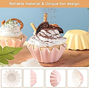 200PCS Wave Cupcake Liners, FULANDL Standard Size Muffin Liners Baking Cups, Greaseproof Coated Cupcake Wrappers for Wedding Birthday Party Baby Shower (100 Purple + 100 Pink)