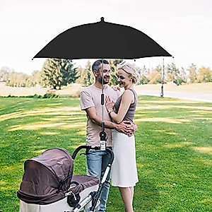 TITA-DONG 32 Inch UV Protection Beach Chair Umbrella, Water Proof Chair Umbrella with Clamp, Universal Adjustable Beach Chair Umbrella for Beach Chair Stroller Wheelchair Patio(Black)