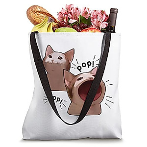 Funny Pop Cat Meme Tote Bag
