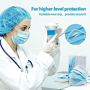 SkyPro Medical Grade Procedure Masks Adult 4-Ply Disposable Blue Face Masks Filter Efficiency Greater than 99%