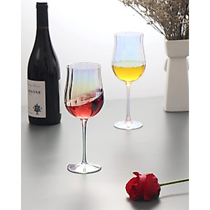 CHRYSLIN Wine Glasses set of 4,Colored Wine Glass,Crystal Red Wine Glasses,Romantic Gift for Dating,Birthday,Christmas (colorful)