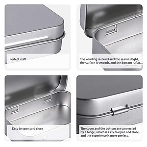 Tamicy Metal Rectangular Empty Hinged Tins - Pack of 80 （Silver 40+Black 40 Mini Portable Box Containers Small Storage Kit & Home Organizer small tins with lids craft containers 3-1/2''X2-1/2''X4/5''