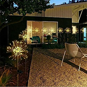 Onlyliua Solar Decoration Lights, Garden Pile Lights, 90 LED Sparklers String Lights for Yard P𝚊thw𝚊y Decorations Valentines Day Decor(Shape Can Be Changed Manually)