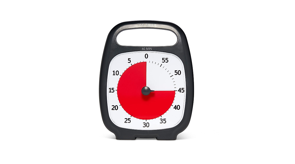 TIME TIMER Plus 60 Minute Desk Visual Timer with Portable Handle (Charcoal) and Time Timer MOD ...