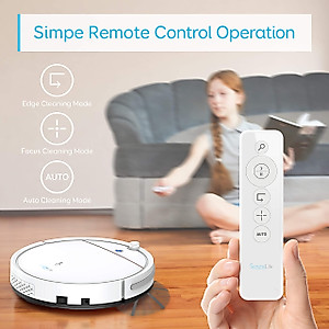 SereneLife Smart Automatic Robot Vacuum Cleaner - Slim Rechargeable Electric Robotic Vacuum Cleaner w/ Self Programmed Navigation, Anti-Fall Sensors - Carpet, Hardwood, Tile PUCRCX10 , White