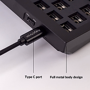 Keychron Q2 Wired Custom Mechanical Keyboard Barebone Knob Version, QMK/VIA Programmable Macro, Compatible with Mac Windows Linux, Hot-Swappable 65% Layout, Double-Gasket DIY Kit - Blue