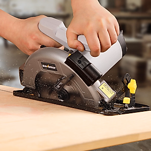 ENVENTOR Circular Saw Corded, 11A Electric Circular Saws 7-1/4-Inch with Laser Guide, 2 Blade Saws (40T/24T), Max Cutting Depth 2-7/16"(90°), 1-13/16"(0°-45°), Single Handed Bevel, 6000RPM