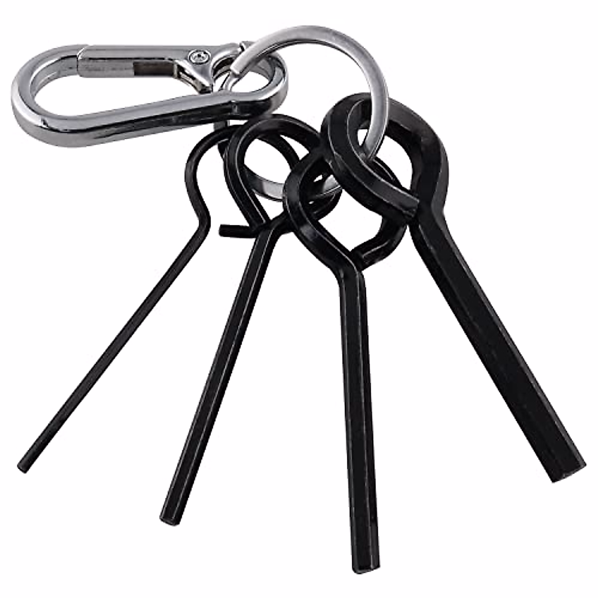 JianLing 1set Annular Allen Wrench Set Standard Dogging Key with Full Loop, Allen Wrench Door Key for Push Bar Panic Exit Devices (1pc 5/64 1pc 1/8 1pc 5/32 1pc 7/32 black circle and 1pc keychain)