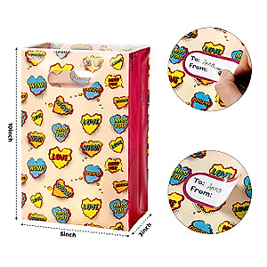 JOYIN 60 Pcs Valentine’s Day Plastic Gift Bag Treat Bags, Plastic Candy Bags for Kids Valentine Party Favor, Goodie Bags for Classroom Gift Exchange Prizes and Gift Giving Party Supplies