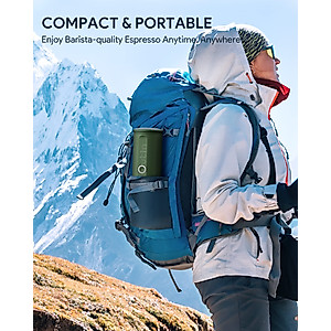 Outin Nano Portable Electric Espresso Machine with 3-4 Min Self-Heating, 20 Bar Mini Small 5V Car Coffee Maker, With NS Capsule & Ground for Camping, Travel, RV, Hiking, Office