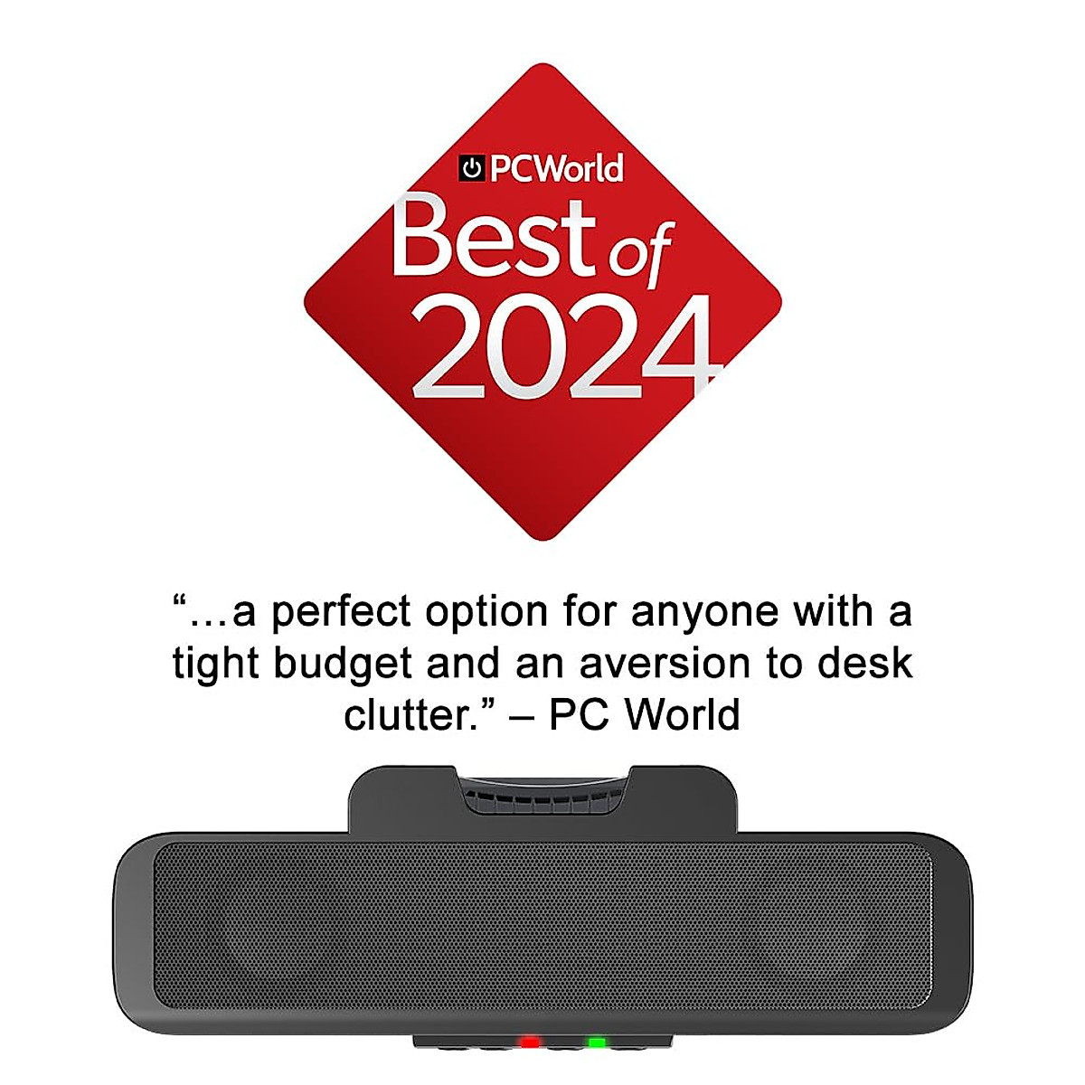 Cyber Acoustics USB Speaker Bar (CA-2890) – Stereo USB Powered Speaker, Easily Clamps to Monitor, Convenient Controls