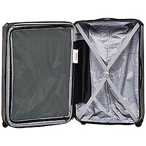 American Tourister Stratum XLT Expandable Hardside Luggage with Spinner Wheels, Jet Black, Carry-On 21-Inch