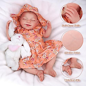 BABESIDE Lifelike Reborn Baby Dolls - 20-Inch Soft Full Vinyl Body Realistic-Newborn Sleeping Baby Girl Doll with Toy Accessories Gift Set for Kids Age 3+ & Collection