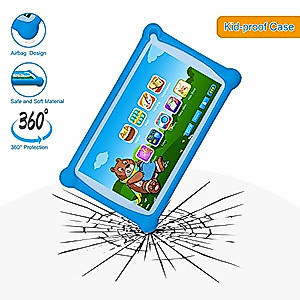 BBPAW Kids Tablet, 7 inch Tablet for Kids Learning Games Preinstalled & Parent Control 16GB WiFi Android Toddler Tablet with Educational APP and Protective Case-Blue