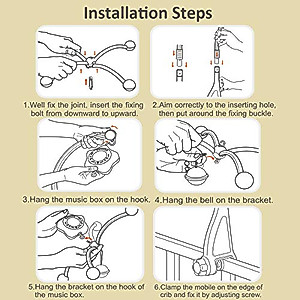 Baby Crib Mobile with Projrctor and Relaxing Music, Hanging Rotating Animals Rattles Nursery Gift Toy for Newborn 0-24 Months Boys and Girls Sleep